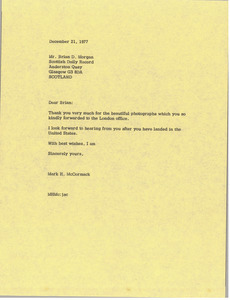 Letter from Mark H. McCormack to Brian D. Morgan - Digital Commonwealth