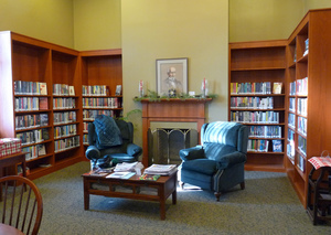Merriam-Gilbert Public Library: reading area - Digital Commonwealth
