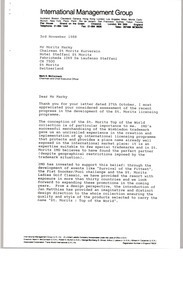 Letter from Mark H. McCormack to Moritz Marky - Digital Commonwealth