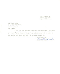 Letter from Muriel Culp Barbe to National Committee to Defend Dr. W. E ...