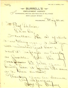 Letter from Mrs. George E. Burrell to W. E. B. Du Bois - Digital ...