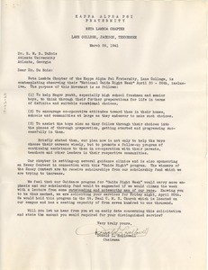 Letter from Kappa Alpha Psi Fraternity, Beta Lambda Chapter to W. E. B ...