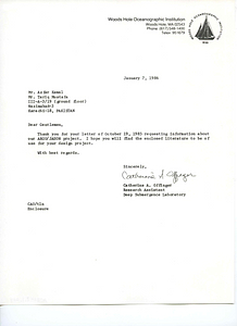 Correspondence: Letter from Catherine A. Offinger (WHOI - Research ...