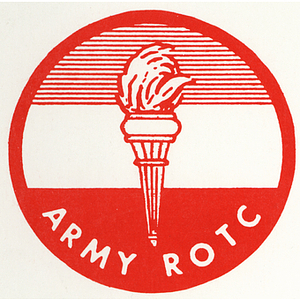 Red and white Army Reserve Officers' Training Corps (ROTC) badge ...