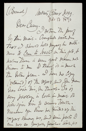 General James Abbot to Thomas Lincoln Casey, February 13, 1870 ...