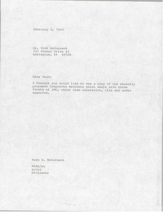 Letter from Mark H. McCormack to Todd McCormack - Digital Commonwealth