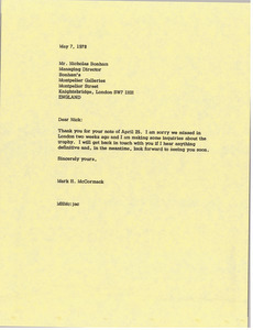 Letter from Mark H. McCormack to Nicholas Bonham - Digital Commonwealth