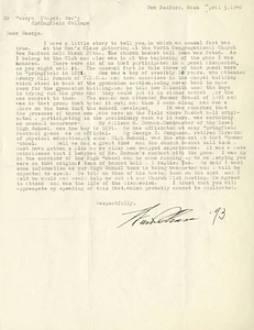 Letter from William Chase to George Draper (April 3, 1940) - Digital ...