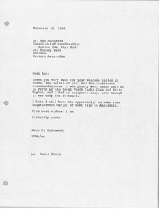 Letter from Mark H. McCormack to Ken Gannaway - Digital Commonwealth