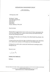 Letter from Mark H. McCormack to Haydn T. Abbott - Digital Commonwealth