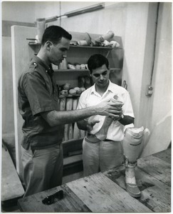 David Entin at prosthetic center - Digital Commonwealth