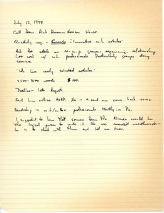 Notes on telephone call with Richard C. Baron - Digital Commonwealth