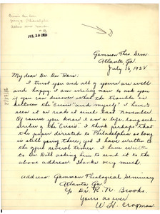 Letter from W. H. Crogman to W. E. B. Du Bois - Digital Commonwealth