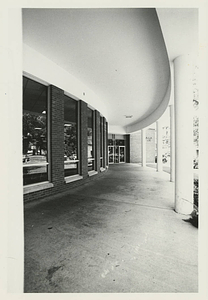 Under the portico of Cheney Hall - Digital Commonwealth