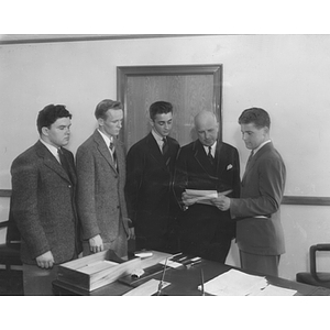 President Carl Ell with freshmen James Cafferty and Ann Sullivan ...