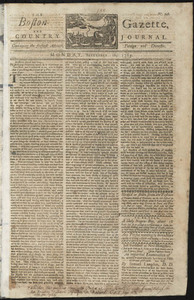 The Boston-Gazette, and Country Journal, 16 September 1765 (includes ...