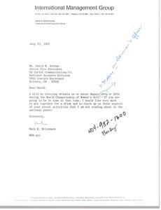 Letter from Mark H. McCormack to David W. Dorman - Digital Commonwealth