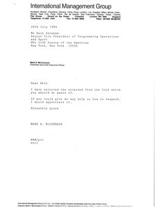 Letter from Mark H. McCormack to Seth Abraham - Digital Commonwealth