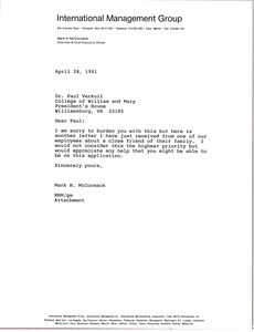 Letter from Mark H. McCormack to Paul Verkuil - Digital Commonwealth