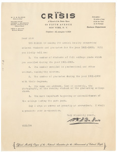 Circular letter from The Crisis - Digital Commonwealth