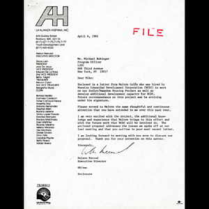 Letters from Nelson Merced and Melvyn Colón to Local Initiatives ...