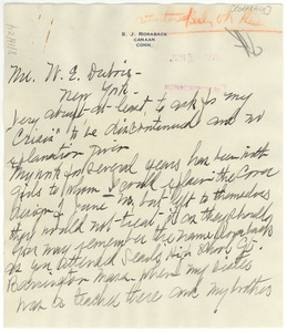 Letter from Sarah J. Roraback to W. E. B. Du Bois - Digital Commonwealth