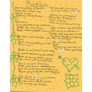 Poem sent to the city of Boston from a student in California - Digital ...