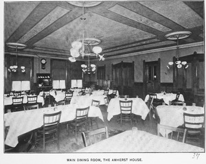 Main dining room at the Amherst House - Digital Commonwealth