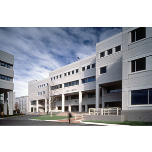 Exterior side view of Snell Library - Digital Commonwealth