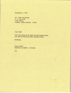 Letter from Chris Hatala to Todd McCormack - Digital Commonwealth