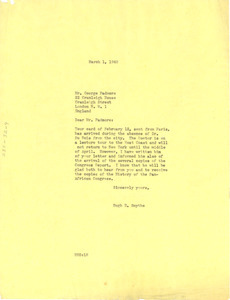Letter from Hugh H. Smythe to George Padmore - Digital Commonwealth