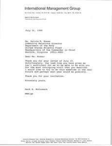 Letter from Mark H. McCormack to Sylvia M. Rosas - Digital Commonwealth