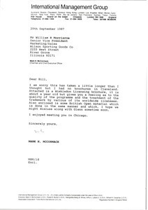 Letter from Mark H. McCormack to William R. Morrisroe - Digital ...