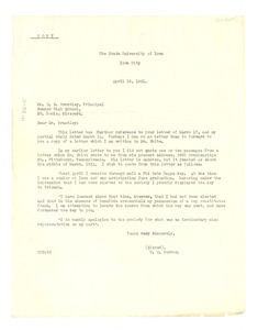 Letter from H. C. Dorcas to G. D. Brantley - Digital Commonwealth