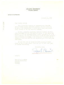 Memorandum from Rufus E. Clement to W. E. B. Du Bois - Digital Commonwealth