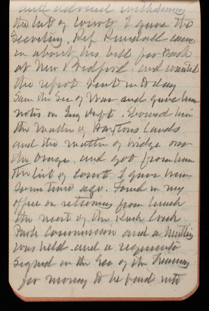 Thomas Lincoln Casey Notebook, March 1892-June 1892, 68, and advised ...