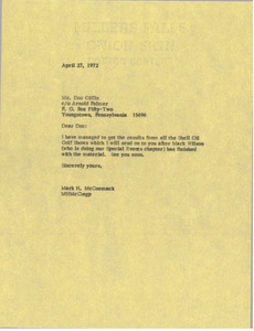 Letter from Mark H. McCormack to Doc Giffin - Digital Commonwealth