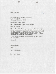 Letter from Cyndee Dantio to Judy Kubon - Digital Commonwealth