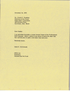 Letter from Mark H. McCormack to Semon E. Knudsen - Digital Commonwealth