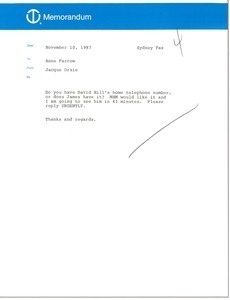 Memorandum from Jacque Orsie to Anne Farrow - Digital Commonwealth