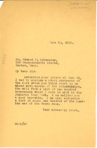 Letter from W. E. B. Du Bois to Edward F. McSweeney - Digital Commonwealth
