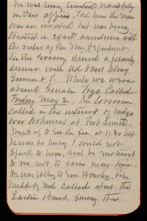 Thomas Lincoln Casey Notebook, April 1890-June 1890, 18, he was being ...