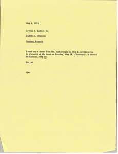 Memorandum from Judy A. Chilcote to Arthur J. Lafave - Digital Commonwealth