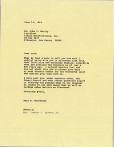 Letter from Mark H. McCormack to John P. Murray - Digital Commonwealth