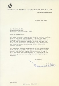 Letter from Maureen Walters to Judi Chamberlin - Digital Commonwealth