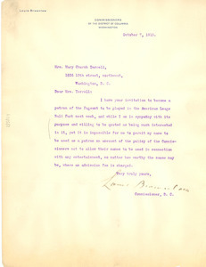 Letter from Louis Brownlow to Mary Church Terrell - Digital Commonwealth