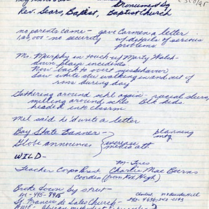Handwritten notes, contact information, and sign-in sheet - Digital ...