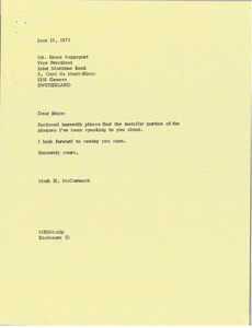 Letter from Mark H. McCormack to Bruce Rappaport - Digital Commonwealth