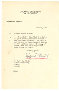 Letter from Rufus E. Clement to W. E. B. Du Bois - Digital Commonwealth