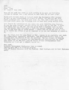 Memo to Steve Joncas from Isaac Graves regarding the Week of June 30 ...